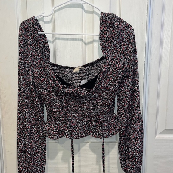 PacSun | Tops | Flower Rutched Blouse With Puffy Sleeves | Poshmark